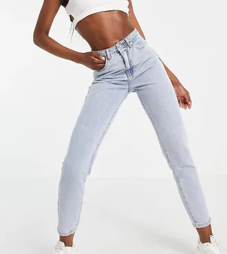 Missguided Tall Riot - Jean mom taille haute en denim - Bleu - MBLUE