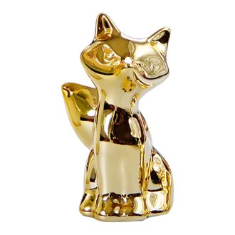 PartyKindom 1stk Fuchs Dekorative Ornamente Vergoldete Wohnkultur-skulpturen Regaldekor Goldene Kleine Tierstatuen Dekoration F&uuml;r Zu Hause Heim Einfach Weihnachts
