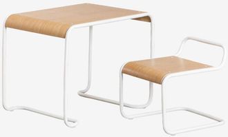 Sklum Sklum - Ensemble table et chaises pour enfants Markalany Blanc Gardenia