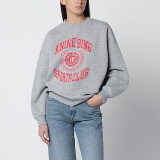 Anine Bing Miles Collegiate graues Baumwoll-Sweatshirt