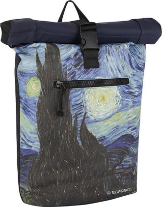 New Rebels Mart Art - New York Starry Night Rolltop Rucksack, 16 l, K&ouml;nigsblau, Sternennacht, 30 x 12 x 43 cm, Unisex Erwachsene, Royal Blue - Sternennacht, 30x1
