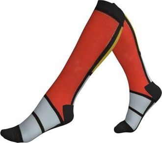 Generic Chaussettes De Contention Composition Imprimée En Rouge, Jaune, Bleu Et Noir Chaussettes De Sport Durable Respirantes Planche À Roulettes Bonneterie, 
