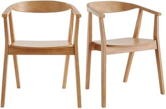Miliboo Chaises scandinaves en Bois Clair Massif (Lot de 2) Bahia