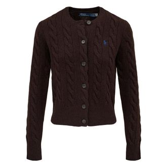 Polo Ralph Lauren Femme, Pulls, Brun, Taille: 42 FR Cardigan Melange Marron