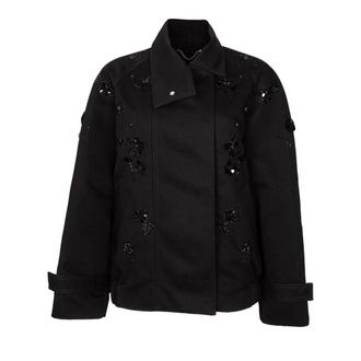 Golden Goose Femme, Vestes, Noir, Taille: 34 FR Veste oversize avec broderies de sequins floraux