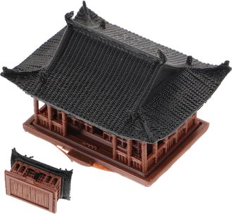 BESPORTBLE Chinesische Miniatur Tempel Zen inspirierte Kunststoff fischversteck Dekoration Asiatische Bonsai Figur für Aquarium Schreibtisch Büro und Mikro Lands