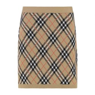 Burberry Check Knit Mini Skirt - - Skirts - Damen - Mehrfarbig - L