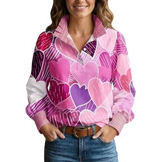 Generic 2026 Chemise Saint-Valentin Femme Fashion Manches Longues Pull-Over Col Rond Couleur Unie Top Haut Outdoor Grandes Tailles Vetement pour Automne Hiver