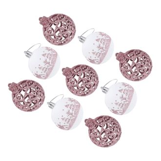 Garneck 9st&uuml;cke Weihnachtskugel-anh&auml;nger mit Gl&auml;nzenden Design Weihnachtsbaumkugel-h&auml;ngedekoration Festliche Baum Anh&auml;nger f&uuml;r Weihnachtskugel-szenendekoratio