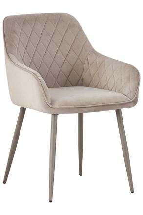 Novel Armlehnstuhl, Taupe, Metall, Textil, Rundrohr, 56x82.5x61.5 cm, Stühle