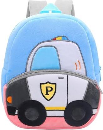 Generic Sac &agrave; dos en peluche l&eacute;ger et pliable pour enfants, motif camion de pompiers, 20,3 cm, fermeture &eacute;clair, couleurs m&eacute;lang&eacute;es, id&eacute;al pour les voyages en