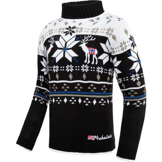 Nebulus Herren Norweger Strickpullover Stag, lässiger Pullover, vielseitig, schwarz - XXL