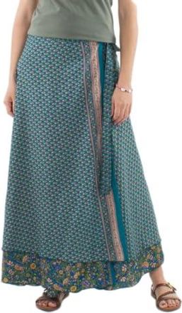 Coline Jupe Portefeuille Longue Sari - Couleur : Petrole - Taille Unique