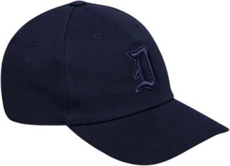 Dondup Homme, Accessoires, Bleu, Taille: ONE Size Canvas Baseball Cap