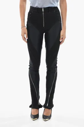 MUGLER L&auml;ssige gerade geschnittene Baumwollhose mit Rei&szlig;verschluss am Kn&ouml;chel Mugler