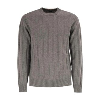 PESERICO Rundhals-Pullover mit Rippstrick - - Knitwear - Herren - Grau - 2XL