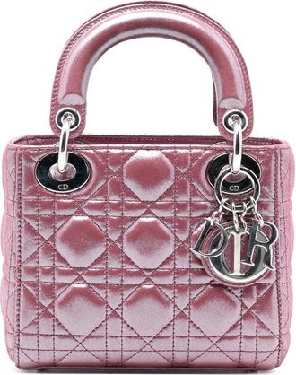 Dior Hobo Bags - Mini Iridescent Lambskin Cannage Lady Dior - Gr. unisize - in Gold - f&uuml;r Damen