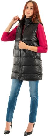 Only Damen ONLNEWANJA FAUX LEATHER WAISTCOAT CC OTW Pufferweste 15300267,Schwarz,M