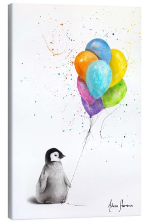 Posterlounge Positiver Pinguin Leinwandbild von Ashvin Harrison 20 x 30 cm Gelb Wandbilder Wanddeko