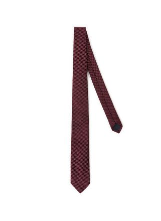 Au Printemps Paris Seiden-Jacquard-Krawatte - Rot