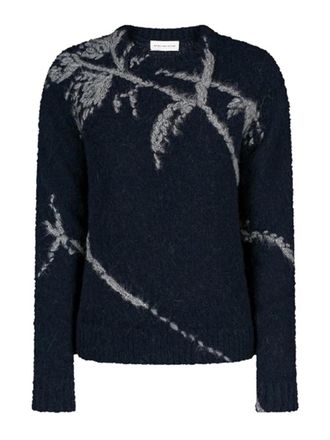 Dries Van Noten Pull Col Rond - Bleu