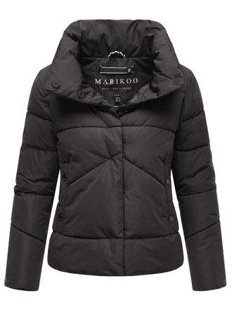 Marikoo kurze Damen Steppjacke mit Kragen & Druckkn&ouml;pfen - Jalliaa