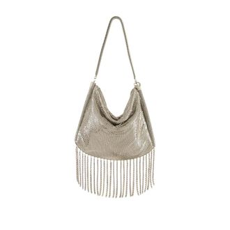 Paco Rabanne Femme, Sacs, Gris, Taille: ONE Size Sac à Main à Franges de Cristal