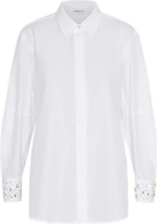 Marella Femme, Blouses et Chemises, Blanc, Taille: 38 FR Mlsteso Chemise Brod&eacute;e en Coton