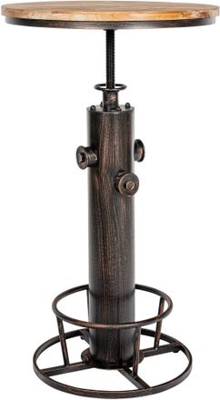 Clp Stehtisch Ruhr I H&ouml;henverstellbarer Bartisch mit Fu&szlig;ablage I Tischgestell aus Metall und Tischplatte aus Kiefernholz, Farbe:Bronze