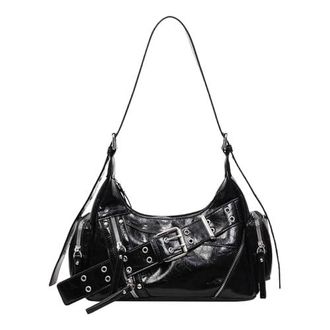 Generic Kexpery Sac &agrave; Bandouli&egrave;re Y2K PU Femme Style Punk avec Boucle de Ceinture Sac de Voyage, Shopping, Quotidien