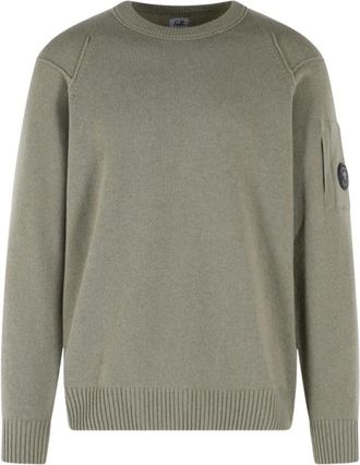 C.P. Company Pullover aus Lammwolle mit Rundhalsausschnitt - - Knitwear - Herren - Gr&uuml;n - L