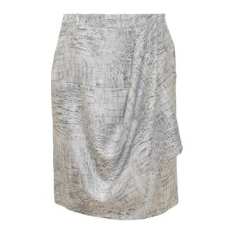Ferragamo Femme, Jupes, Gris, Taille: 38 FR Draped Short Skirt