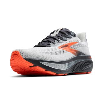 Brooks Mens Ghost 17 Neutral Running Shoe, Oyster Mushroom/Orange/Ebony, 11.5 X-Wide