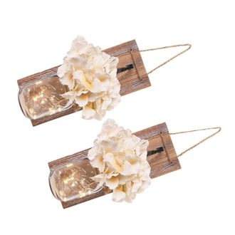 Cabilock Wandleuchte Wandkerzenhalter aus Holz und Glas Kompakter Hängekerzenhalter mit Robustem Kerzenständer Wanddekoration für Wohnzimmer und Weihnachtsstim