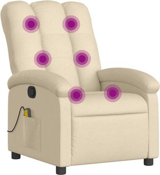 vidaXL Massage-Relaxsessel, cremefarbener Stoff vidaXL