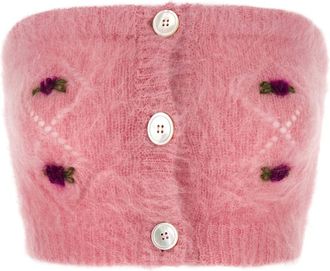 Alessandra Rich Femme, Tops, Rose, Taille: 36 FR Carded Mohair Top
