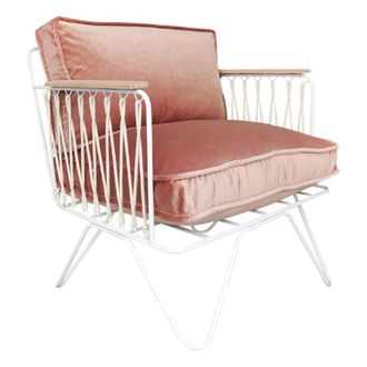 Honor&eacute; Fauteuil Croisette blanc epoxy, velours Honor&eacute;