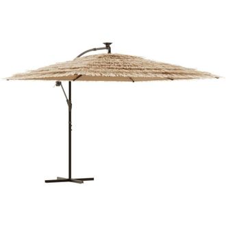 vidaXL Parasol de jardin avec LED et m&acirc;t en acier marron 290x290x238cm vidaXL