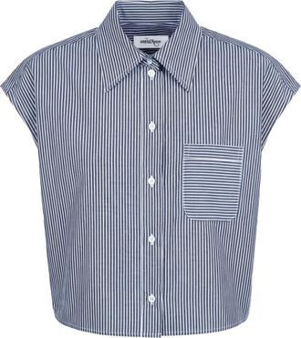 ottod'Ame Femme, Blouses et Chemises, Multicolore, Taille: 40 FR Cropped Striped Shirt