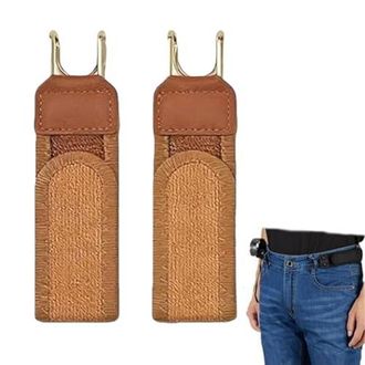 Generic Lot de 2 ceintures &eacute;lastiques sans boucle avec crochet en m&eacute;tal, ceintures tactiques invisibles pour homme et femme, ceinture sans boucle en m&eacute;tal, ce