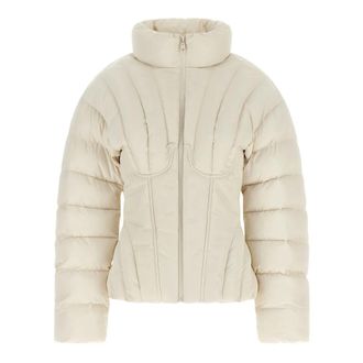 Elisabetta Franchi B&uuml;stenhalter Steppdaunenjacke - - Jackets - Damen - Beige - M
