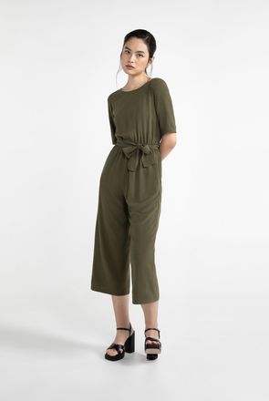Lovjoi Damen vegan Jumpsuit Staine Halbarm Olive
