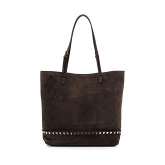 Valentino Garavani Rockstud Medium Suede Tote - - Bags - Damen - Braun - ONE SIZE