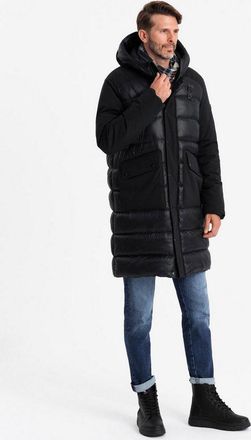Ombre Winterjacke Lange Steppjacke f&uuml;r Herren