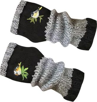 Generico Gants sans doigts - Gant en tricot de 24 cm, tissu respirant | Gants dhiver chauds avec motif en, avec approche flexible sans doigts, gant en tricot p