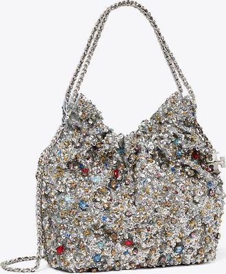 Tory Burch Verzierte Mini Fleming Hobo Bag