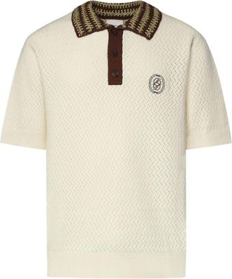 Dr&ocirc;le de Monsieur Homme, Pulls, Blanc, Taille: 2XL Polo Maille Ajoure D Miroir