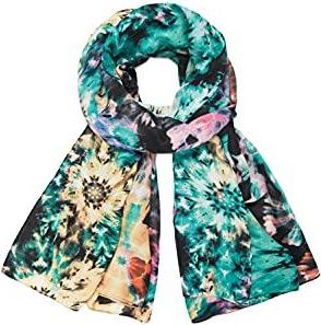 Desigual Femme Fou_ Samara Multi Rectan charpe tendance, Noir, Taille unique EU