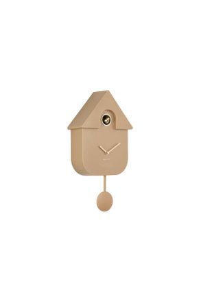 Karlsson Wanduhr Modern Cuckoo, Mokka, Kunststoff, 21.5 cm, Schlagwerk, Dekoration, Uhren, Wanduhren