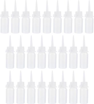 Angoily 25 Stück Teiliges Nähmaschinenöl Flaschen mit Spitzem Silikonschnabel Auslaufsichere Flexible Pet ölspender für Handwerk Klebstoff Farbe Präzises Dosi